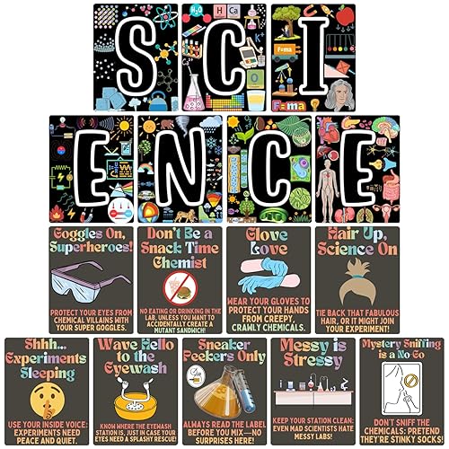 bqw Science Lab Safety Rules Posters – Set of 16 Unframed 11x8.5 Inch ...
