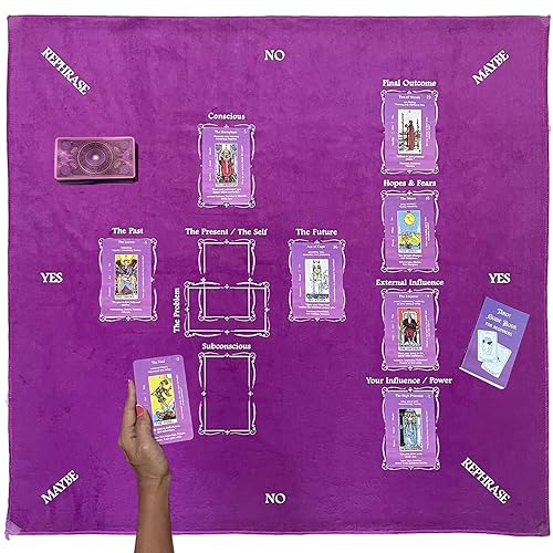 Nevkha Tarot Divination, Table Card Reading Cloth - Purple Velvet with Celtic Cross Pattern ...