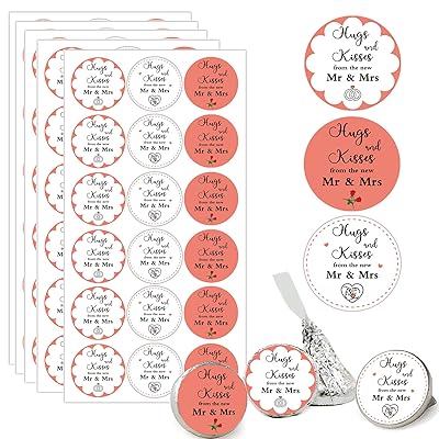 Buy 360 pcs Hugs and Kisses from The New Mr & Mrs Kiss Wedding Stickers ...