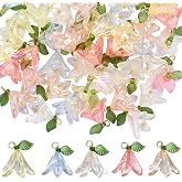 Amazon.com: Cheriswelry 32Pcs Acrylic Flower Pendants Lily Floral ...