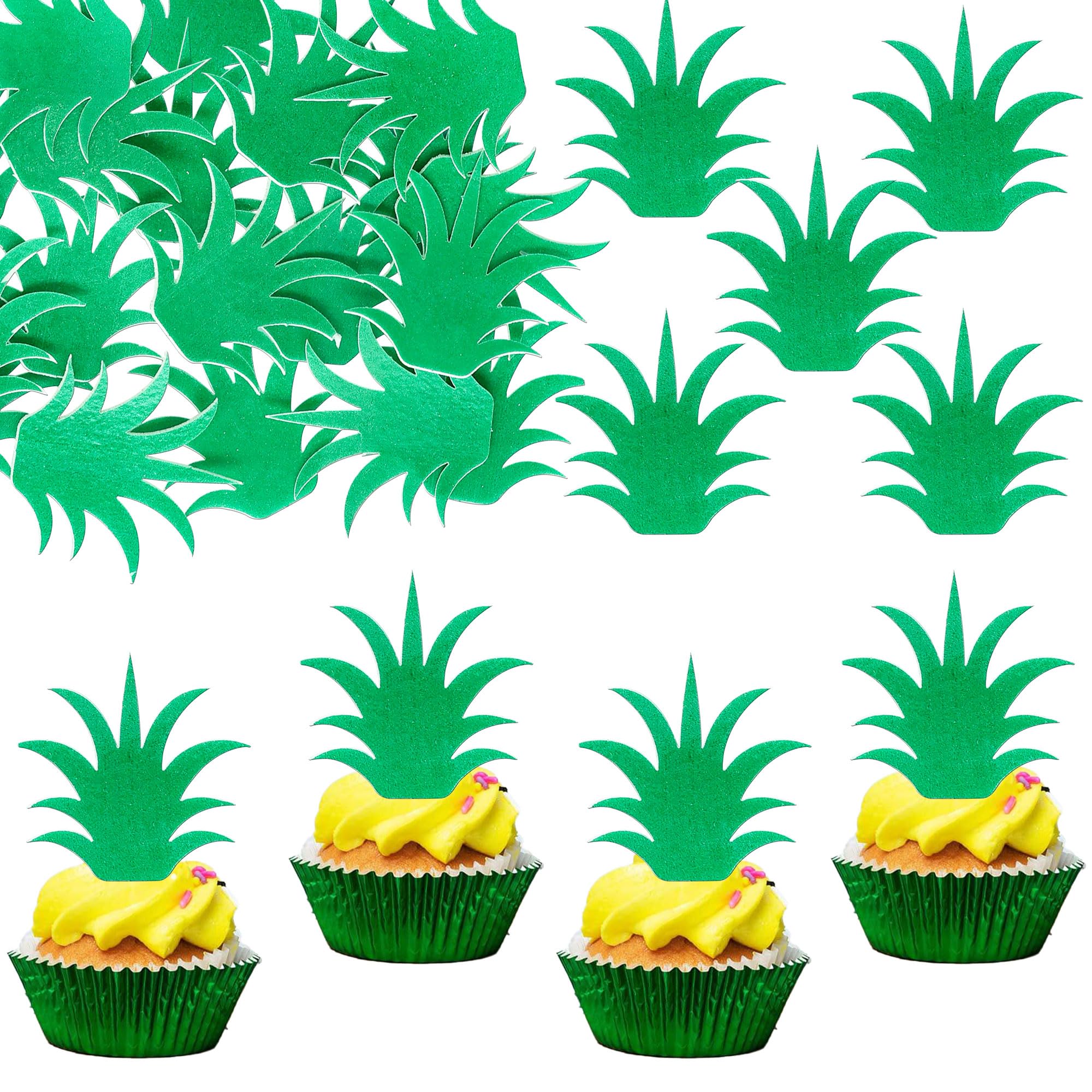 Gyufise 54Pcs Edible Pineapple Cupcake Toppers Wafer Paper Donut Cake ...