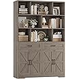 Amazon.com: HOSTACK 71" Tall Bookcase with Drawers and Doors, 47" Wide ...