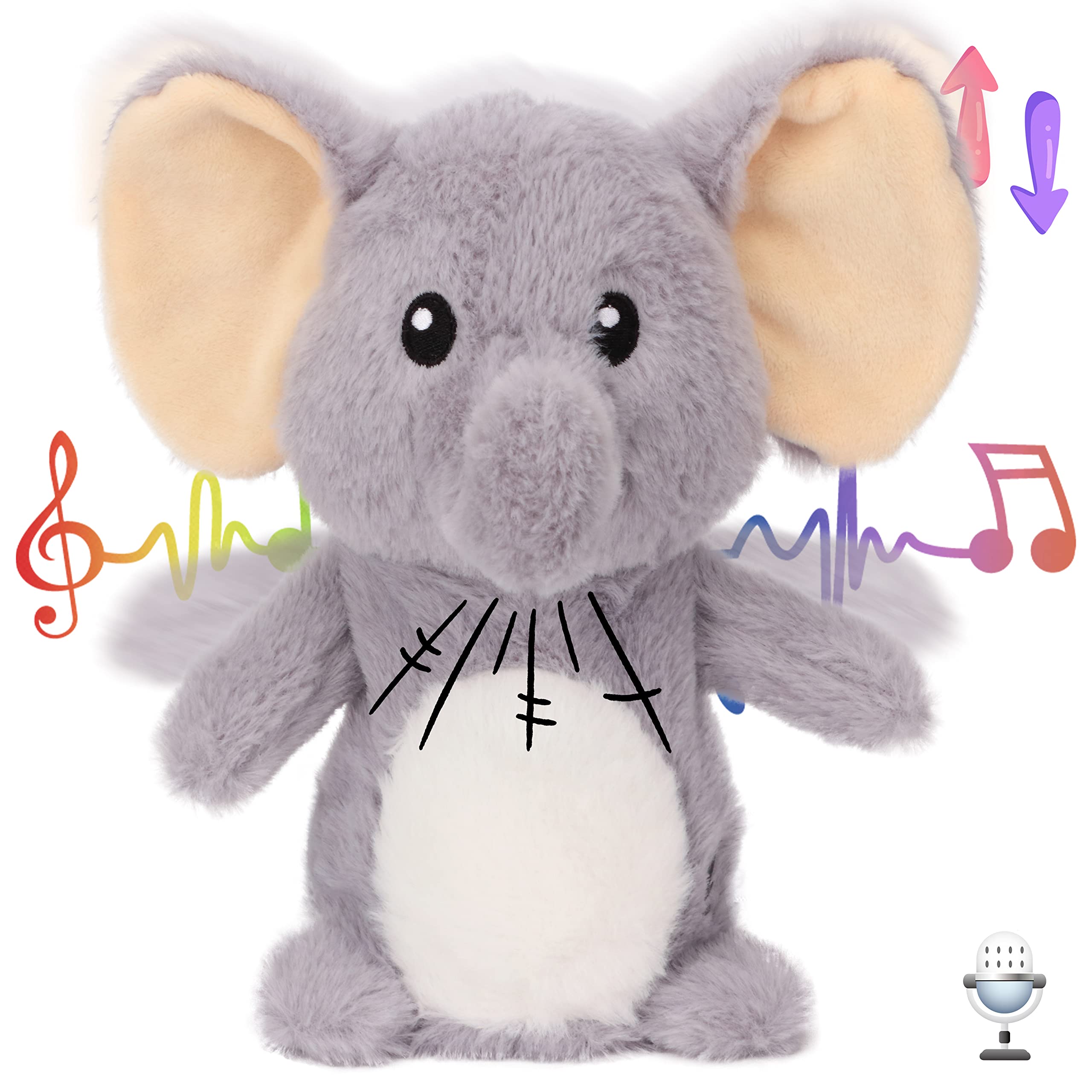 Hopearl Talking Elephant Repeats What You Say Nodding Electric ...