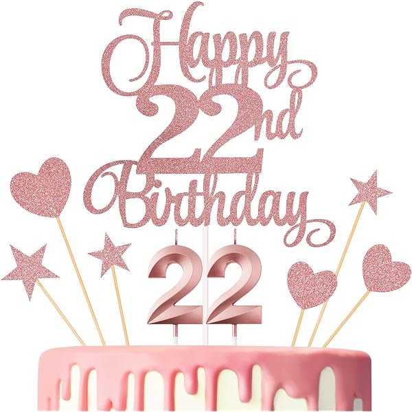 22nd Birthday Decoration Women, 22th Birthday Decoration Rose Gold ...