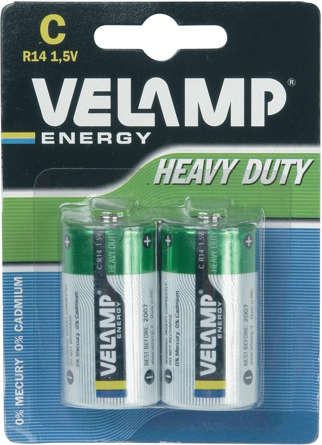 Velamp R14/2BP Set of 2 Batteries. R14, C Type, Heavy Duty (Zinc Carbon ...
