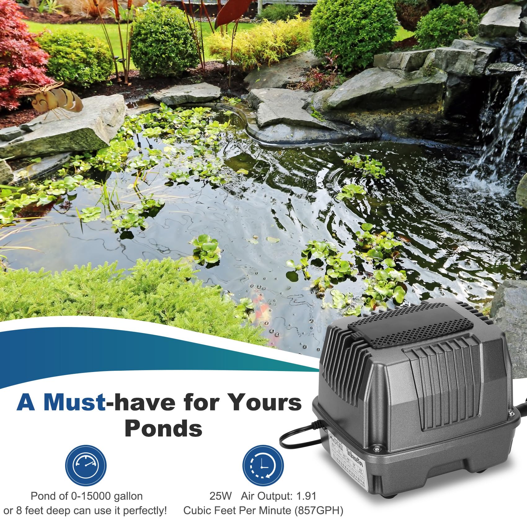 Mua Pond Aerator|Septic Tank Air Pump| Premium Koi Fish Pond Aeration ...