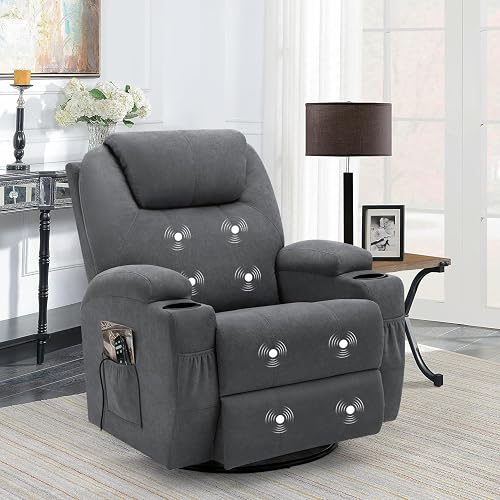 Flamaker Rocking Chair Recliner Chair with Massage Swivel Ergonomic ...