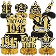 Amazon.com: Elomy 80th Birthday Decorations for Men - 9PCS Vintage 80th Birthday Party Table ...