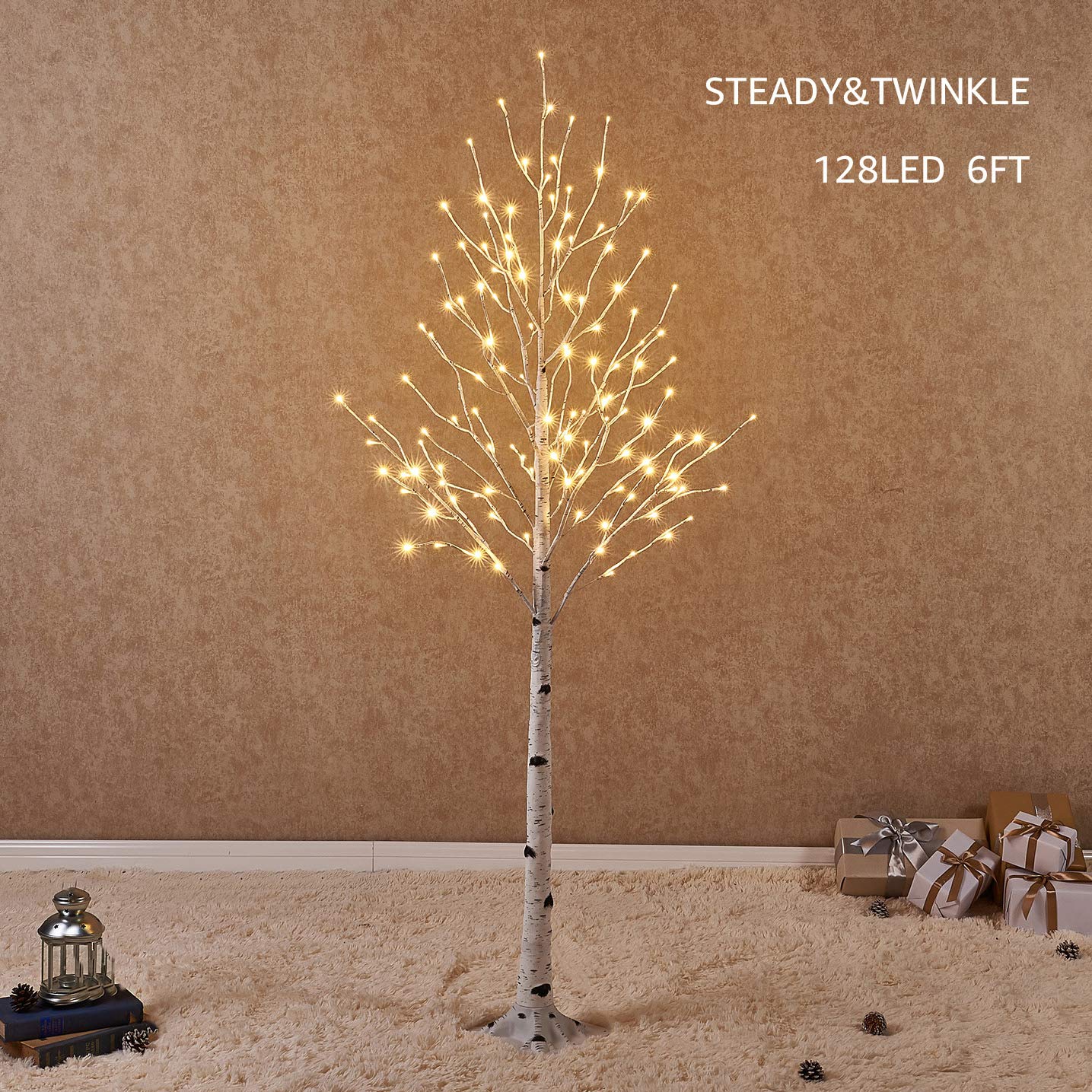 Hairui Lighted White Birch Tree 6FT 128L for Christmas Holiday Easter ...