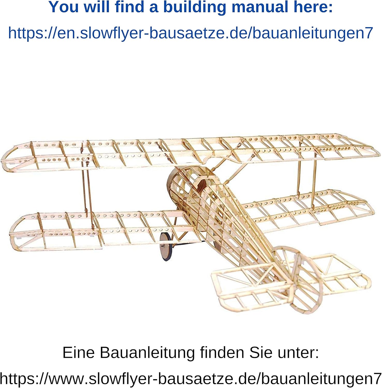 Sopwith Camel Slow Flyer Model Kit, Build Yourself Wooden Airplane Kit, Scale 1/20, 380 mm ...
