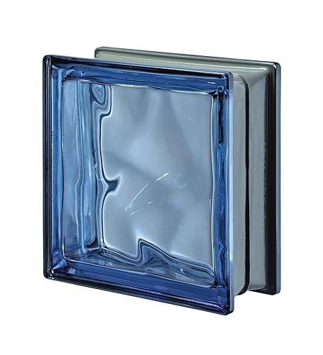 Seves Glass Block Q19 Blue Wave Pegasus Metalized Glass Block in ...