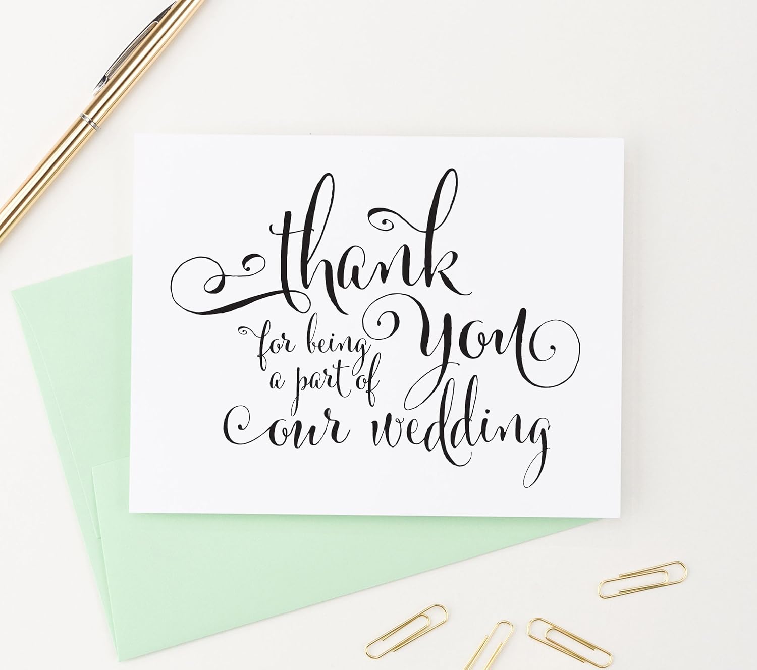 Amazon.com: Wedding Thank You Cards Set, Thank You for Being a Part of ...