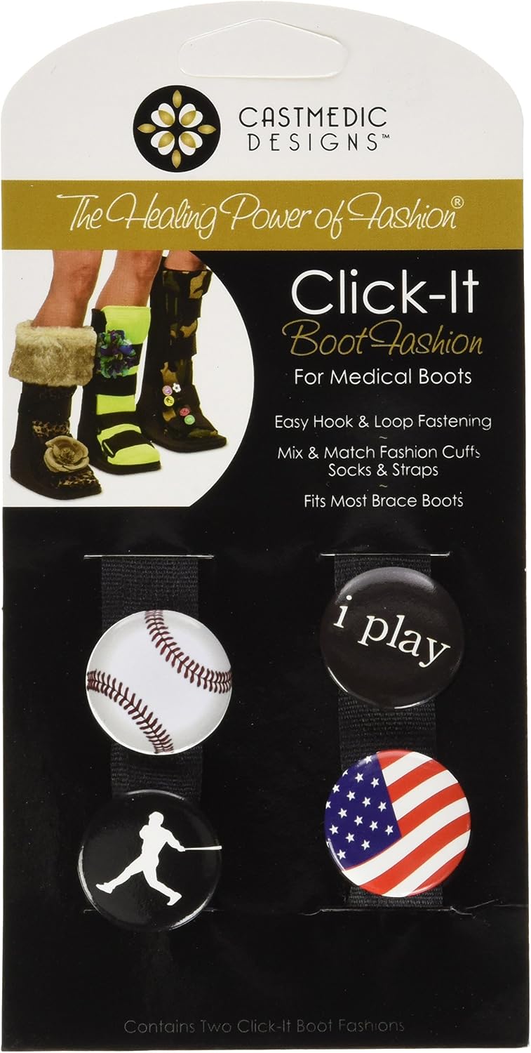 CastMedic Designs Click-It Pins Baseball Design for Medical Boots ...