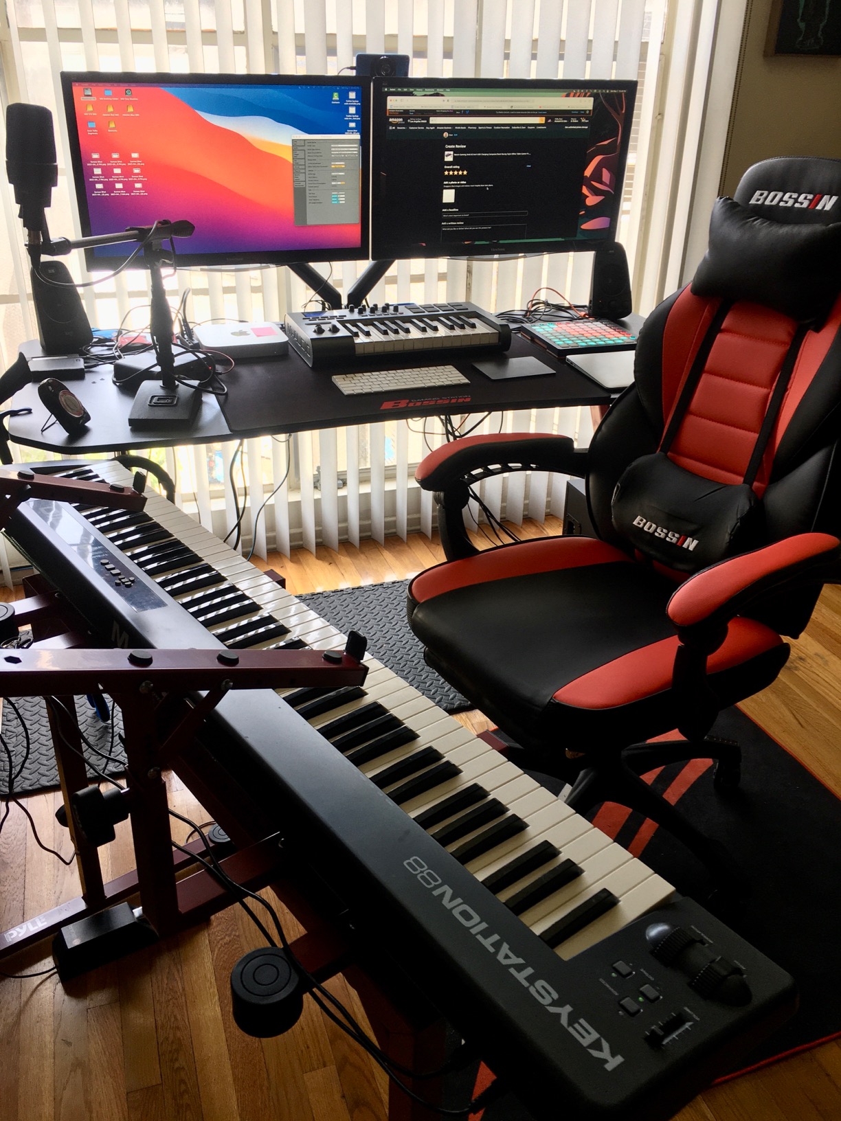 $26/mo - Finance Bossin Gaming Desk 63 Inch Gamer Computer Desk Racing ...