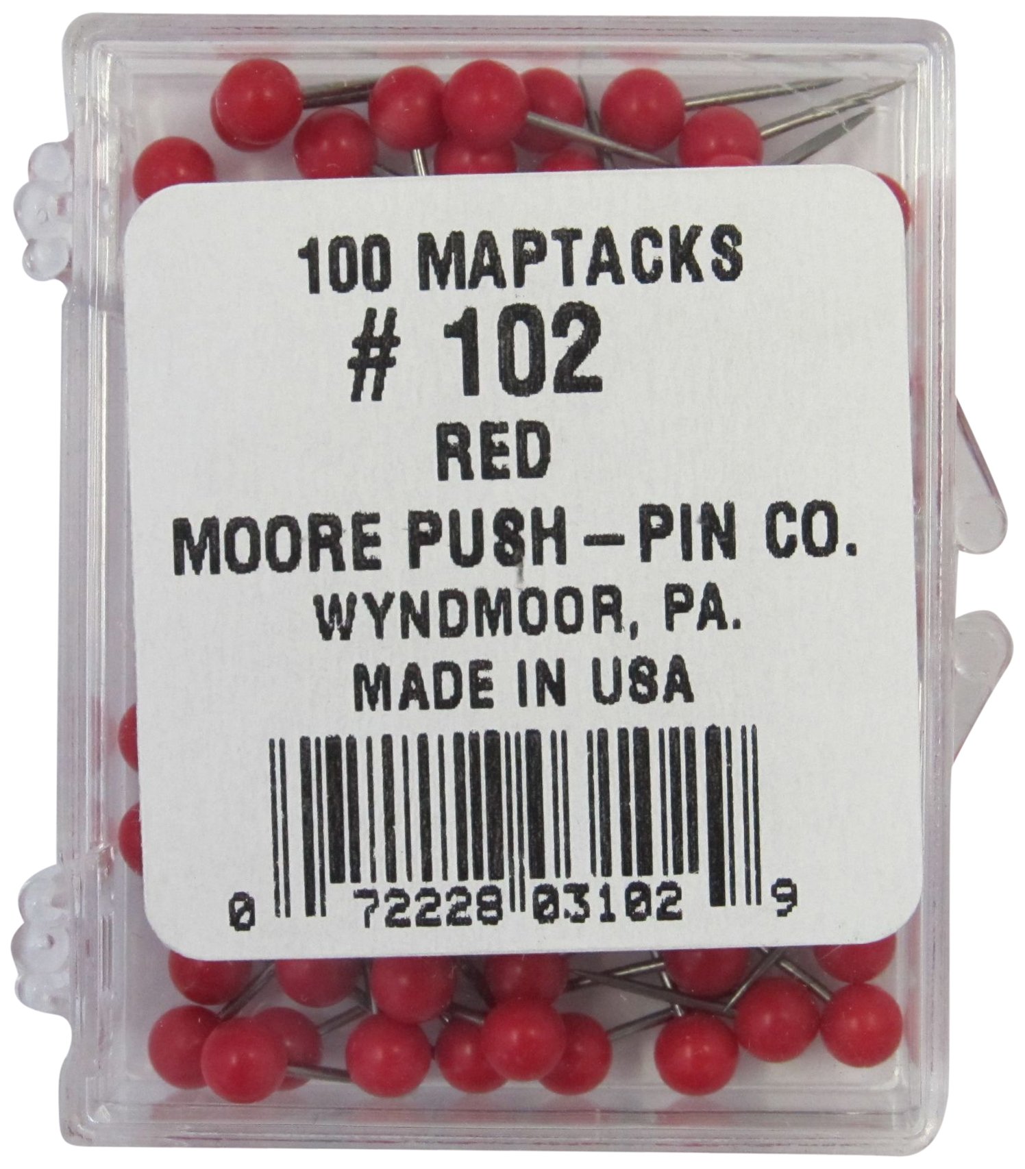 Moore Push-Pin Map Tacks, Red, 100 Tacks per Pack- Buy Online in India ...
