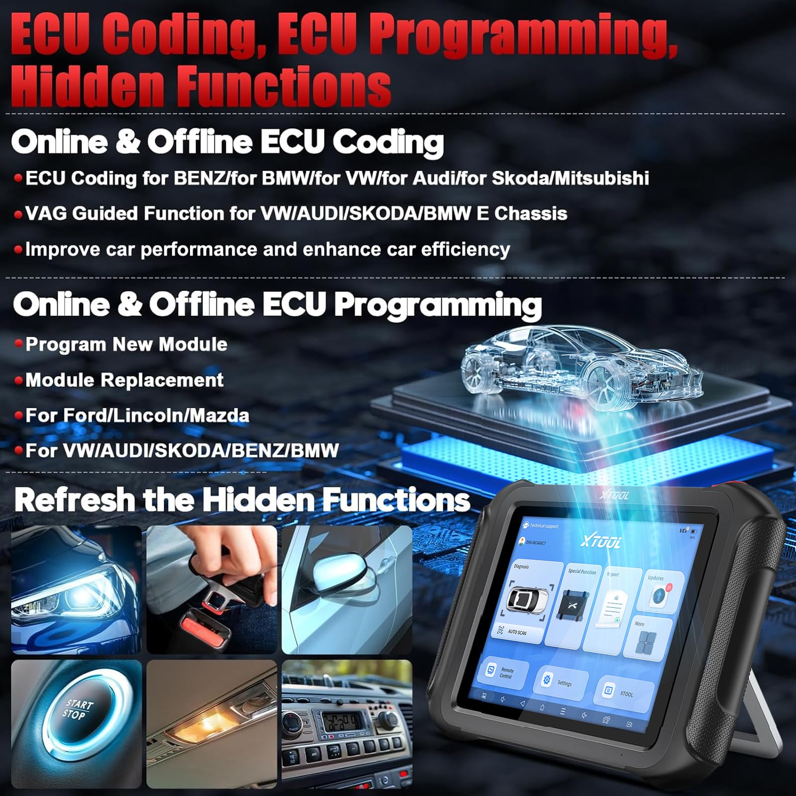 Mua XTOOL D9S PRO Automotive Scan Tool: 2024 Upgraded V2.0 Ver with FCA ...