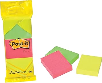 Post-it Notes 38 mm x 51 mm Hangable Flow, Neon Colours Yellow, Pink ...
