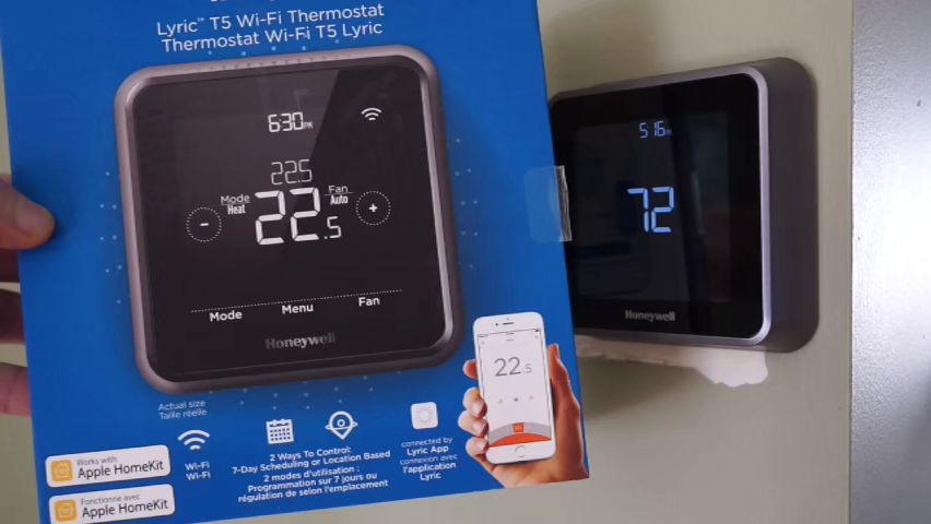 Honeywell RCHT8610WF2006 Lyric T5 Wi-Fi Smart 7 Day Programmable Touchscreen Thermostat with ...