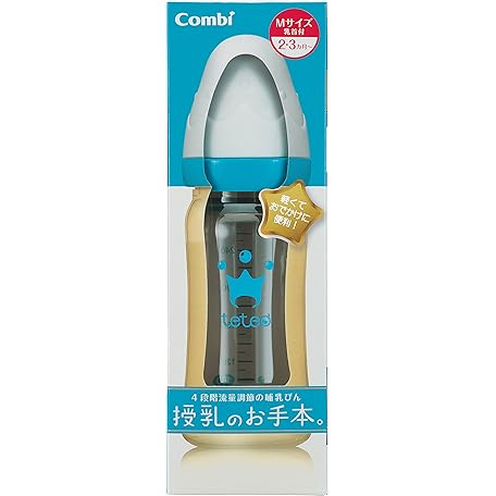 Mua コンビ Combi テテオ 授乳のお手本 哺乳びんプラスチック製(PPSU製) 240ml Mサイズ乳首付 【対象月齢】2・3ヶ月~18ヶ月まで 4段階流量調節機能付き trên ...