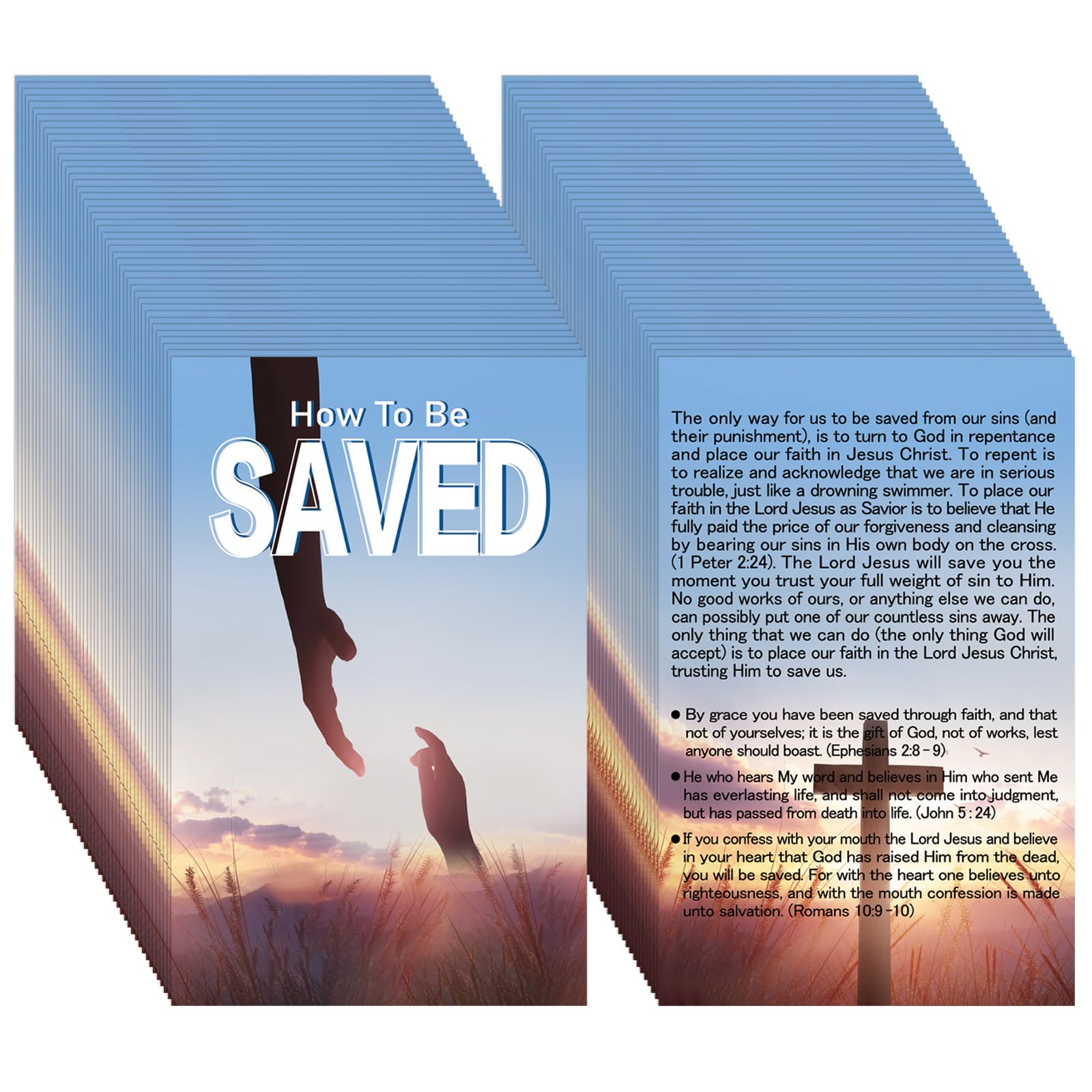 Noveread 200 Pcs Gospel Tract Card Salvation Cards Pocket Holy Postcard ...