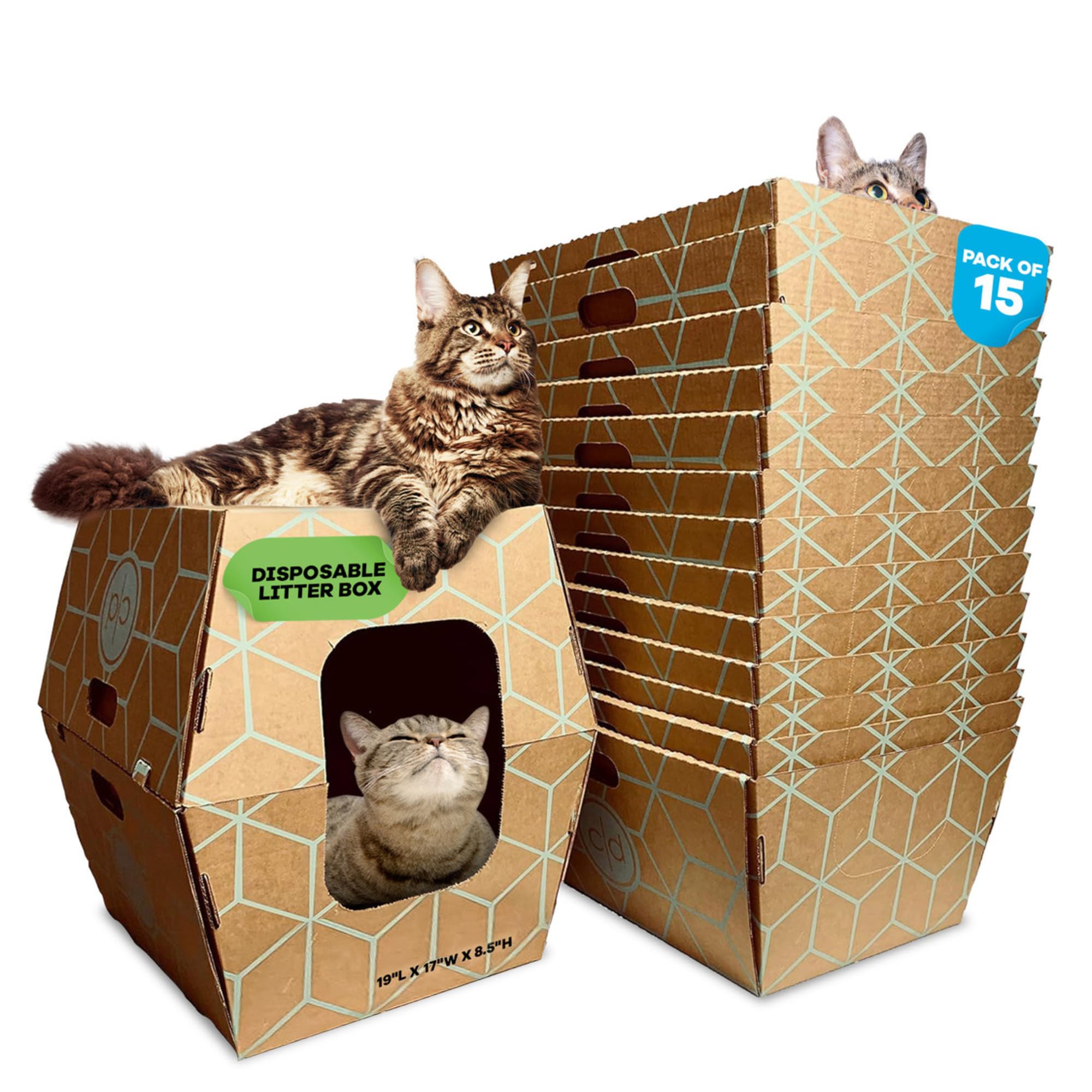 Cats Desire - 15 Trays, Disposable Litter Boxes for Cats - Litter Box ...