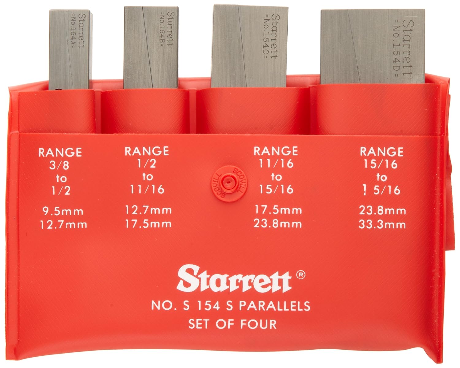 Starrett S154SZ Adjustable Parallels Set, 3/8" - 1-5/16" Range, 1-3/4 ...