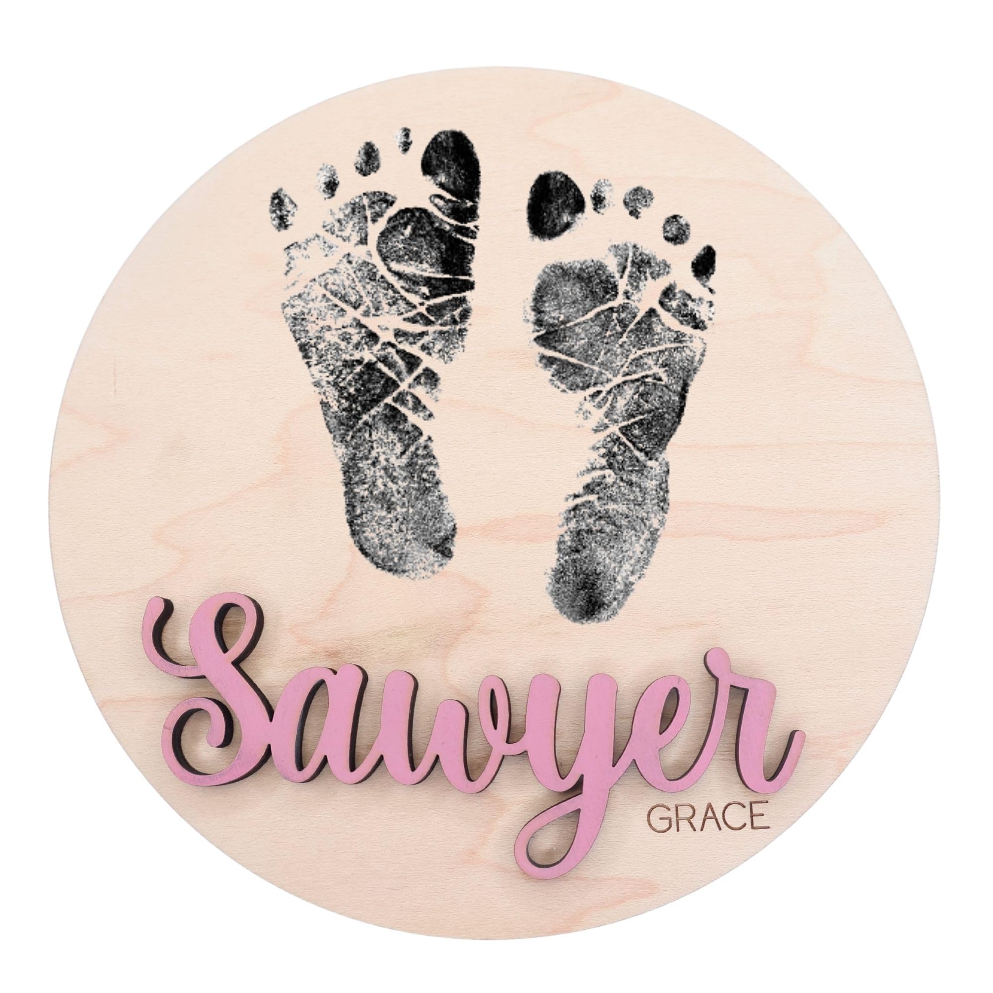 Baby Stats & Footprint Sign For Hospital, Newborn Announcement Sign For ...