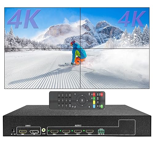 ICUIXIAN HDMI Video Wall Controller 2x2 4K60Hz HDMI2.0-HDCP2.2, 4x1-3x1 ...