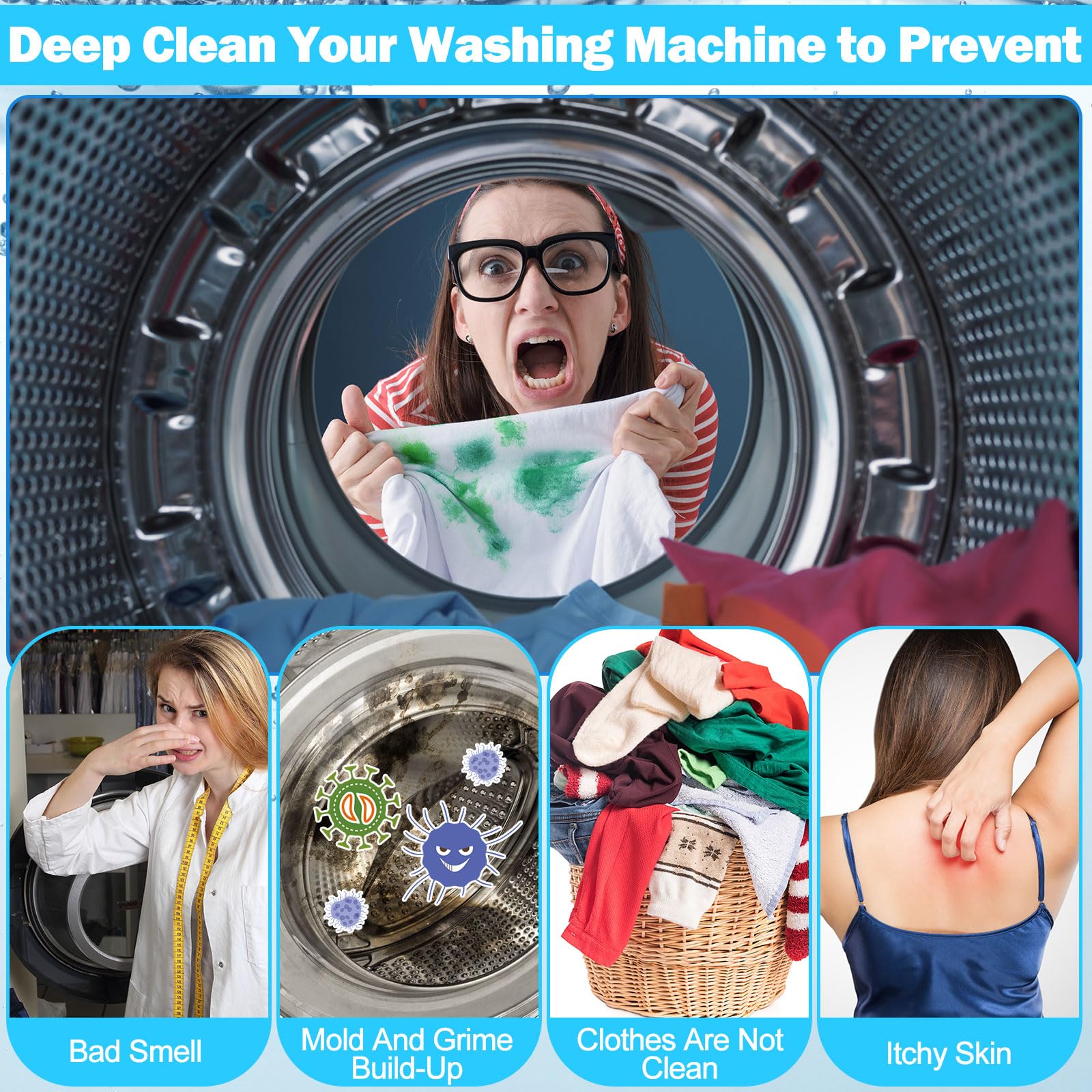 Mua 150 Pcs Washing Machine Cleaner Washing Machine Tablets Deep ...