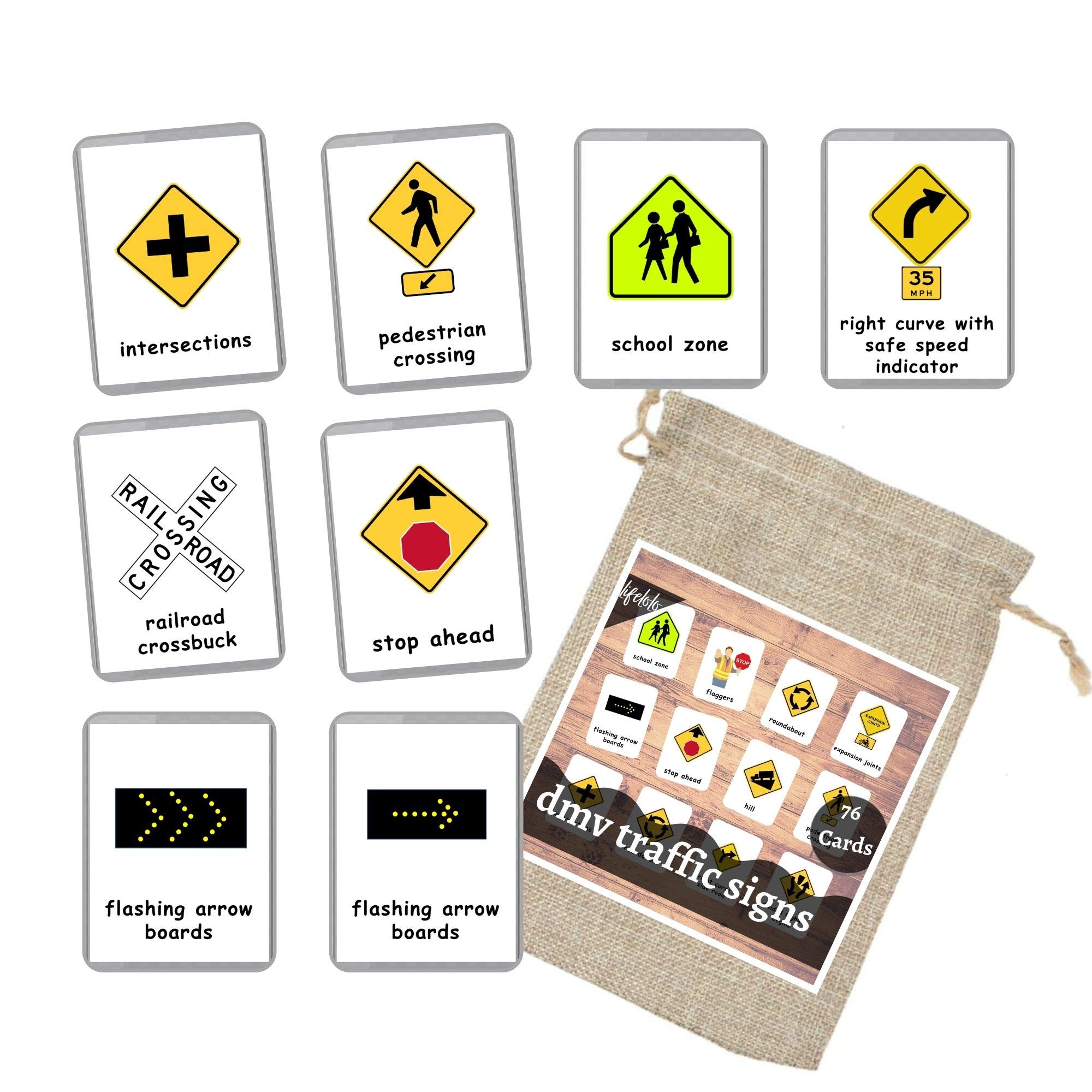 Mua Generic USA Traffic Signs Flash Cards | Road Signs | Driving Test ...