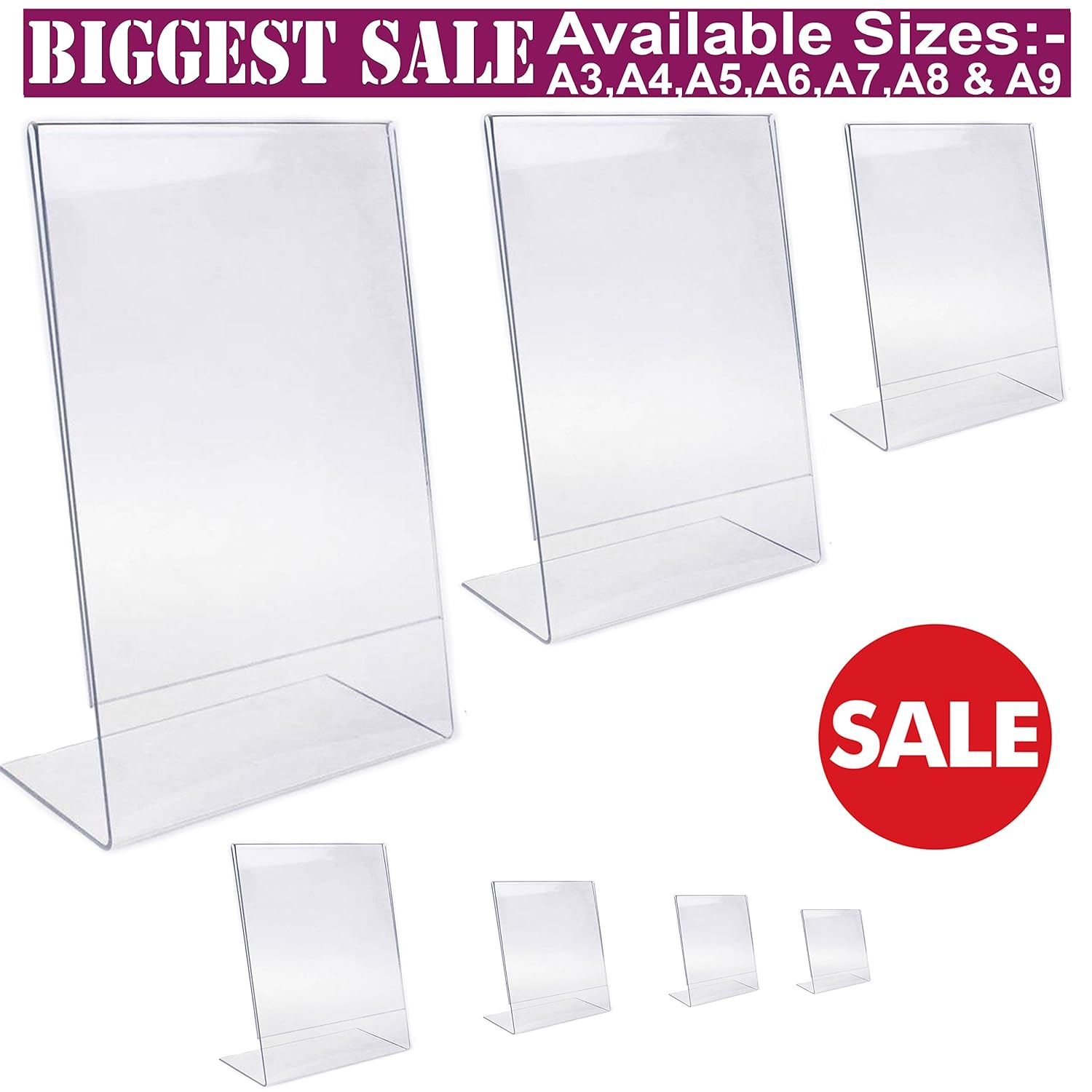 A4 Frame Sign Holder 5 X A4 Acrylic Poster Menu Holder Lean To Perspex ...