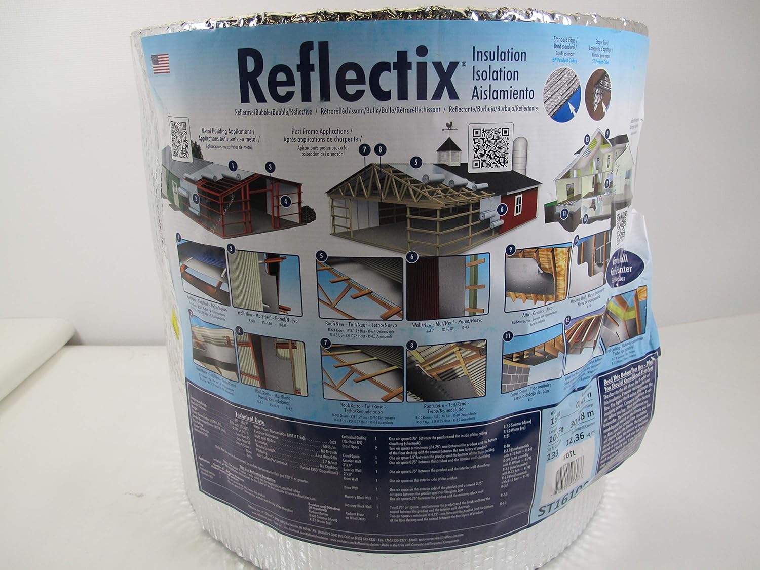 Reflectix 16 in. x 100 ft. Double Reflective Insulation with Staple Tab ...