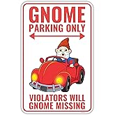 Amazon.com : Venicor Gnome Sign Decor - 8 x 12 Inches - Aluminum ...