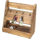 Amazon.com: MyGift 5-Hook Burnt Wood & Black Metal Tabletop Key Holder ...