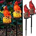 Dazzle Bright 2 Pack 22.5 in Cardinal Bird Solar Lights, Red Bird Solar ...