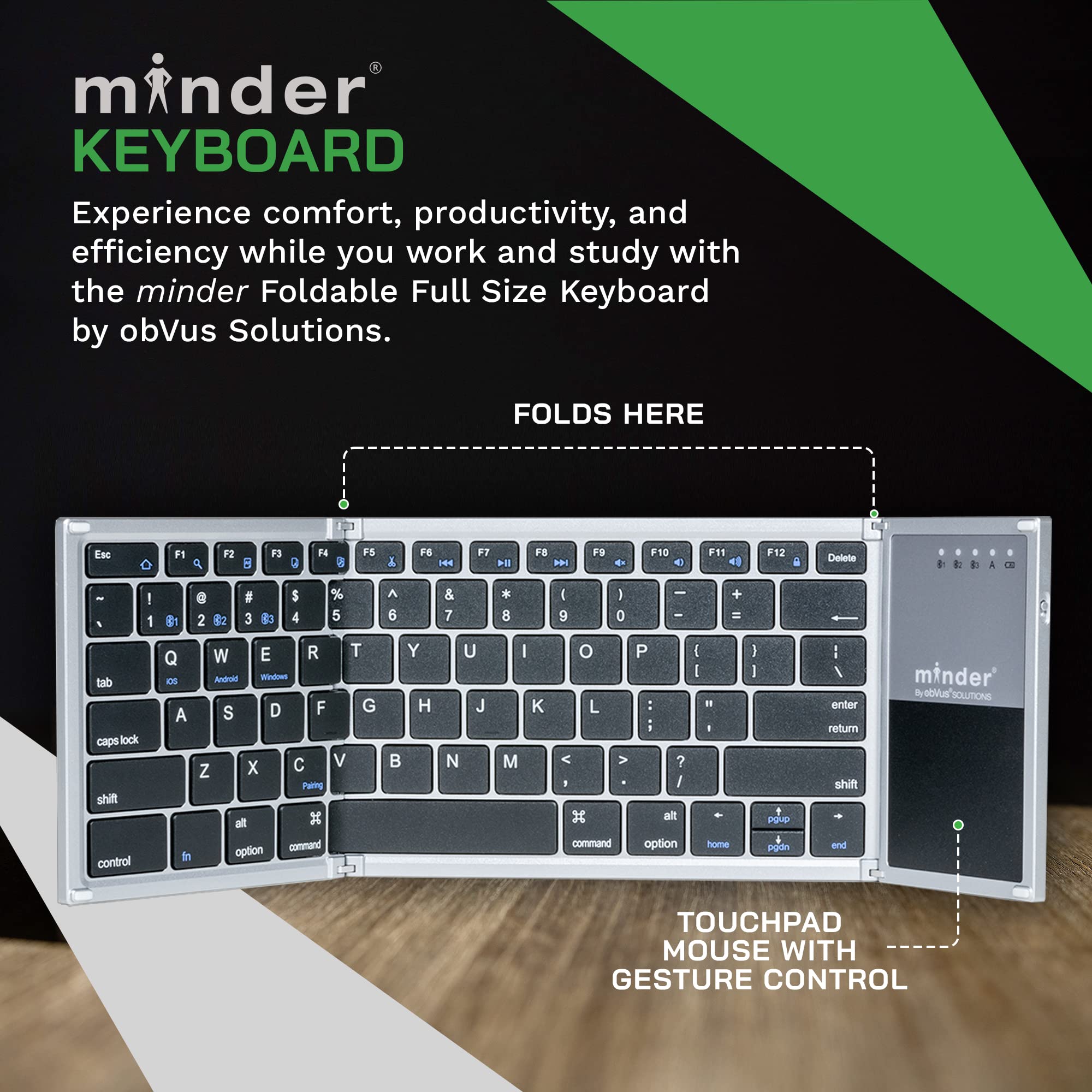 Mua minder Foldable Keyboard Bluetooth with Trackpad – Wireless ...