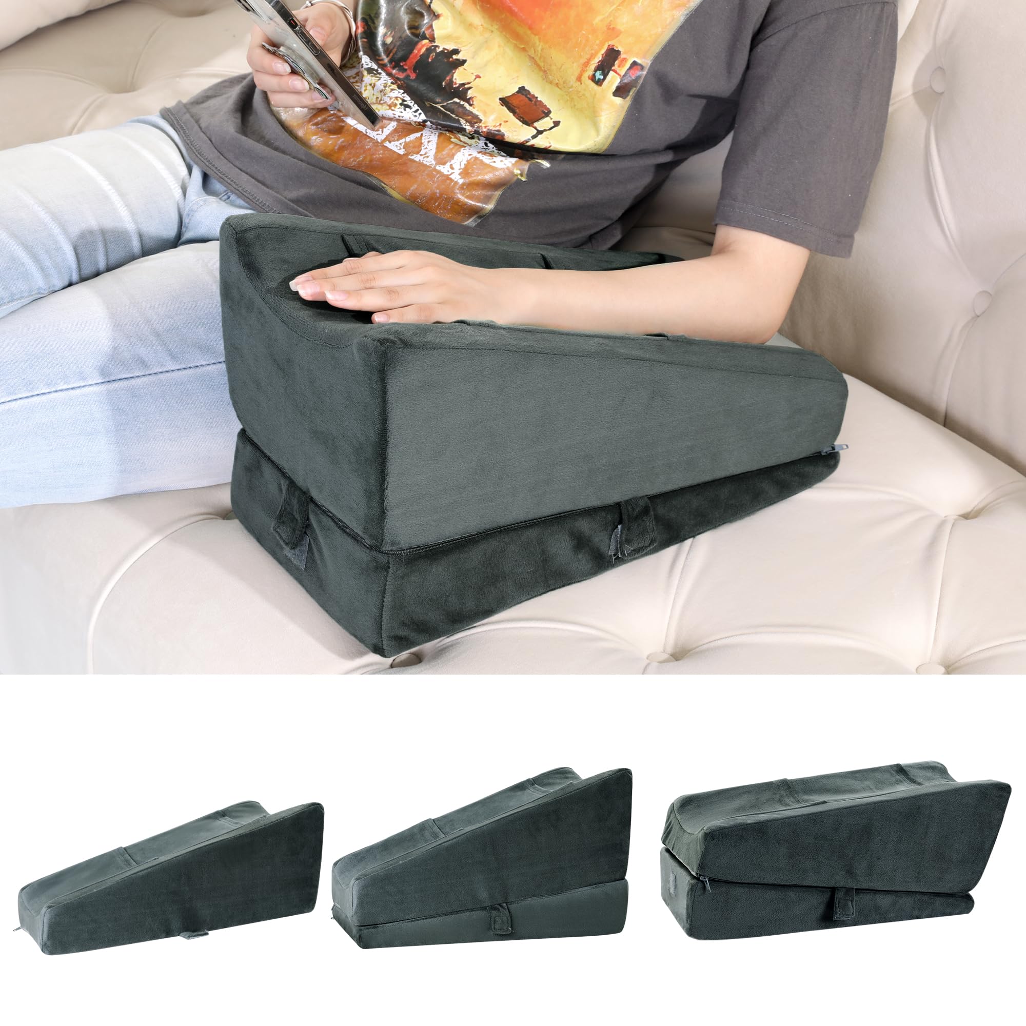 BALAPET 2-in-1 Adjustable Height Arm Elevation Pillow with Pockets ...