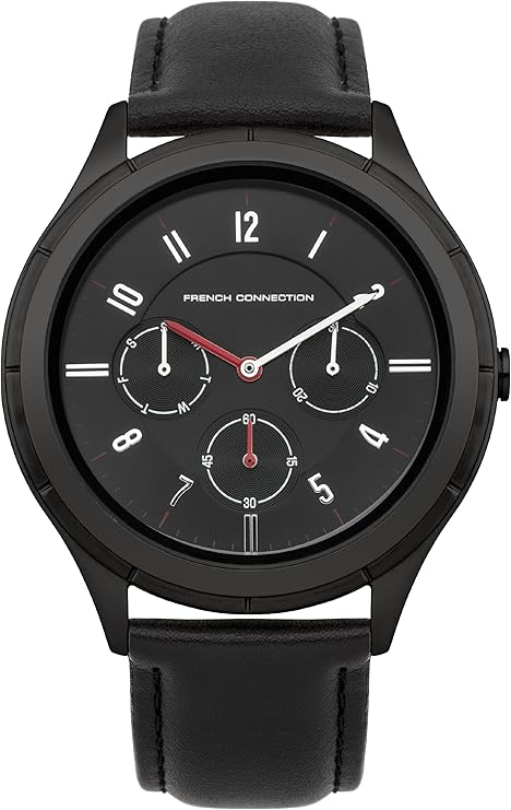 French Connection Men's Quartz Watch with Black Dial Analogue Display ...