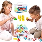 Amazon.com: Kiapeak 48 Pcs Tetra Tower Stacking Blocks Balance Game, Family Board Games for Kids ...