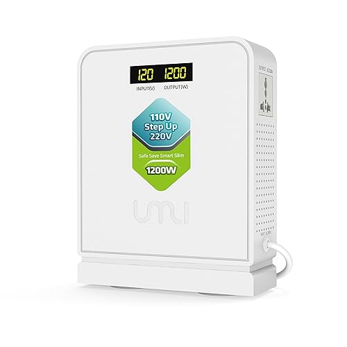 UMI Step Up Voltage 110v to 220v Converter, Heavy Duty Power Converter 110v to 220v 1200W, Power ...