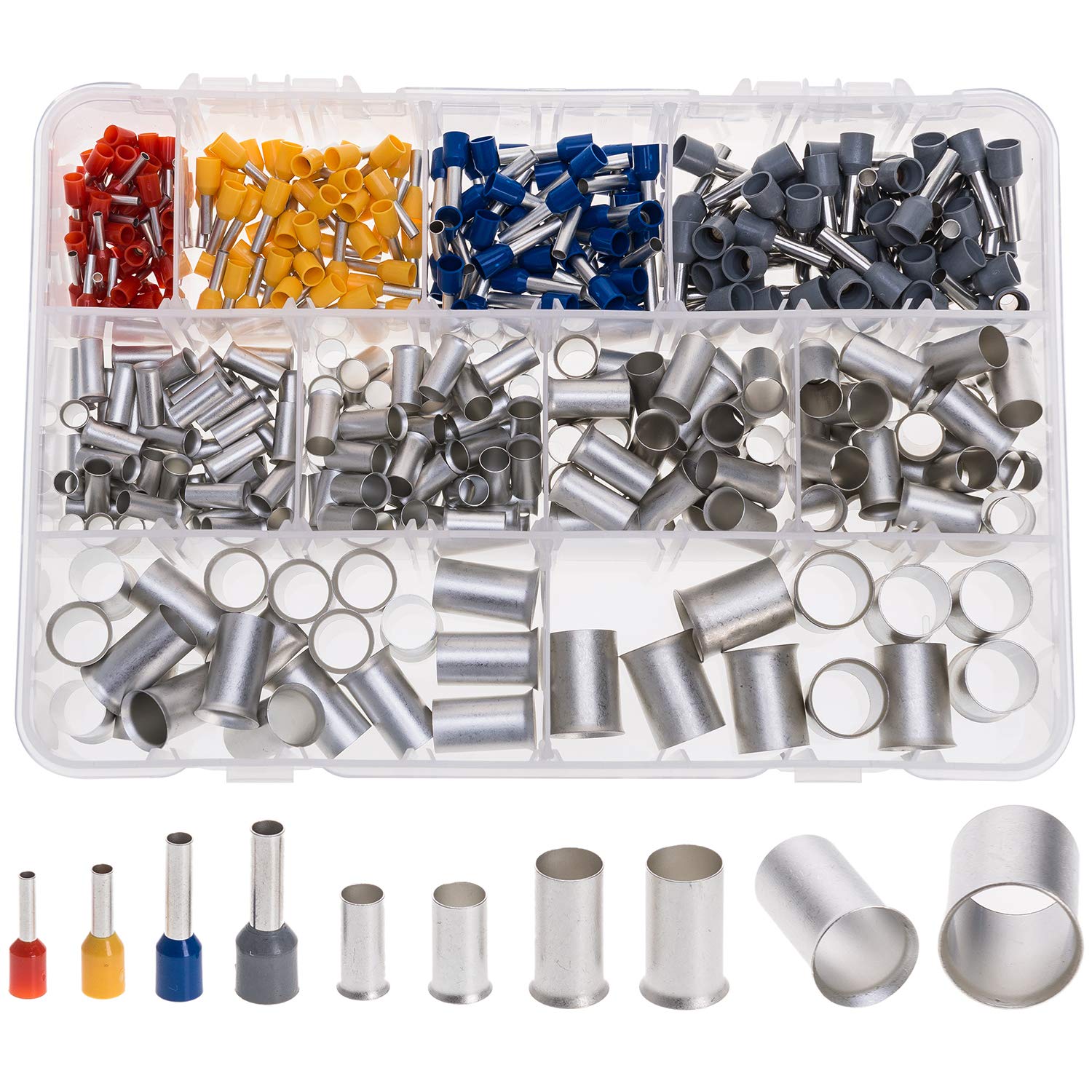 Mua 10-Sizes 16 14 12 10 8 6 4 2 1/0 2/0 Gauge Copper Wire Ferrules ...