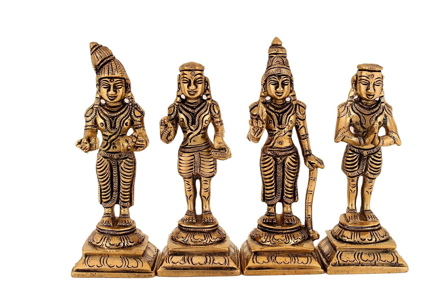 Buy Haristore Naalvar Brass Set Appar Sundarar Maanika Vasagar and ...
