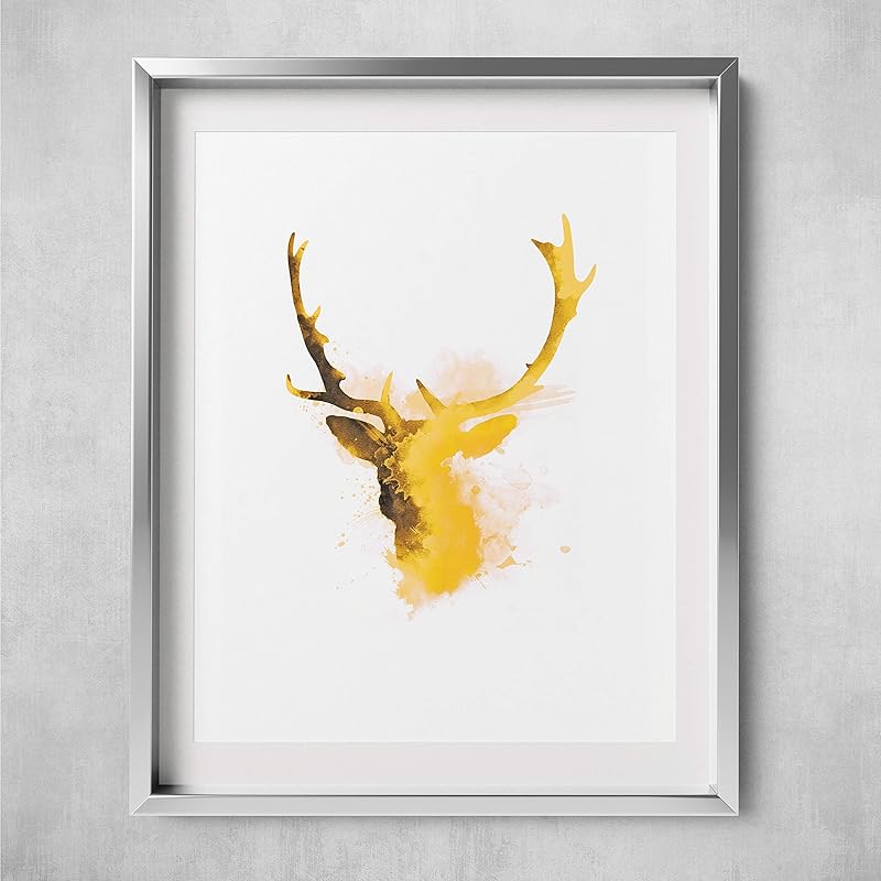 Stag Head Original Abstract Art Print Picture, Beautiful Digital Hand ...