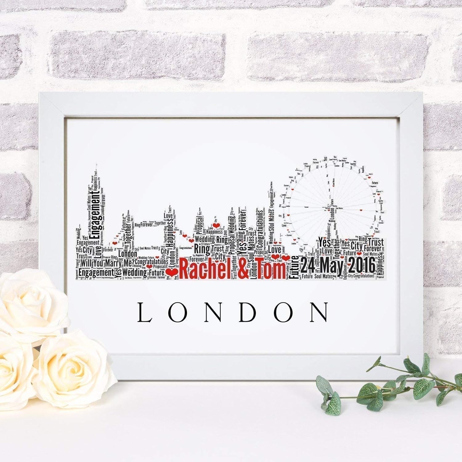 Personalised London Skyline Word Art Print - A5, A4 Prints & Framed ...