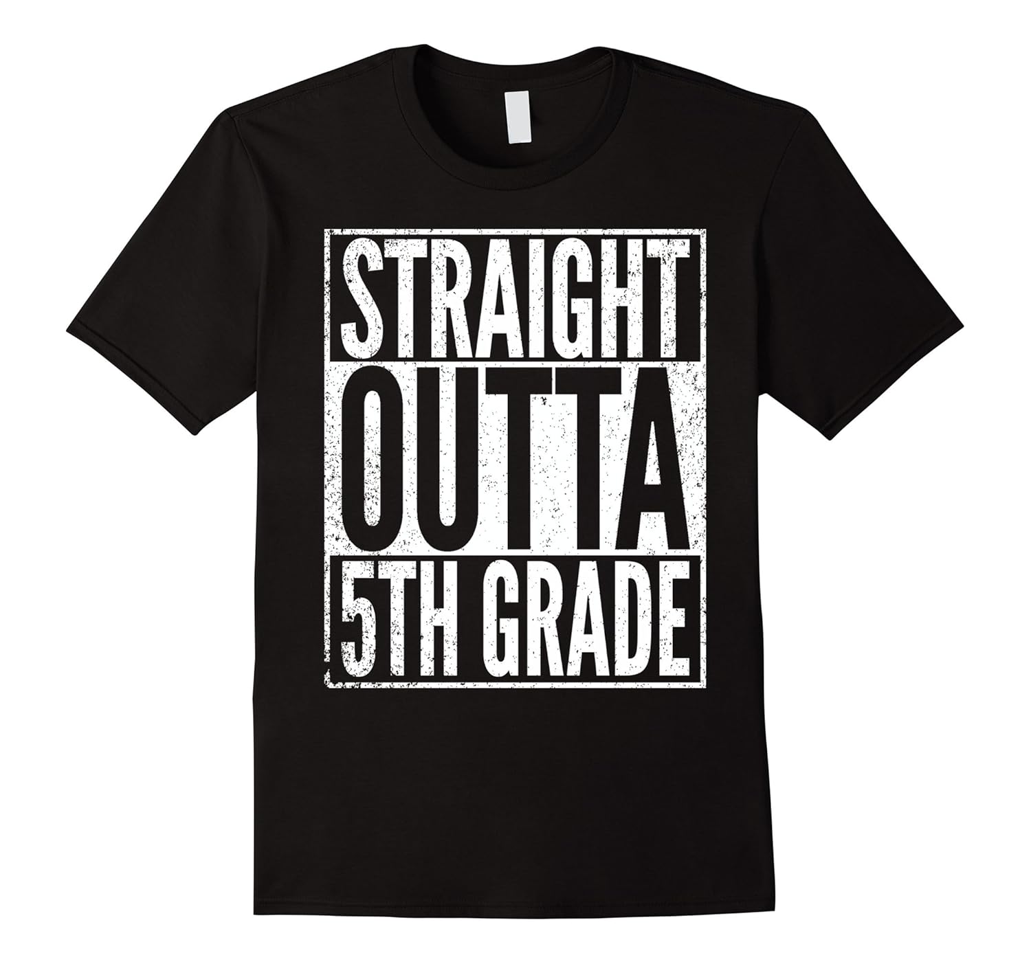 Straight Outta 5th Grade Distressed T-Shirt – Graduation Tee-BN – Banazatee