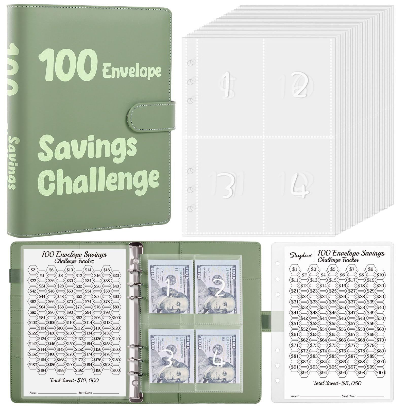Mua 100 Envelopes Money Saving Challenge Binder, Savings Challenges ...