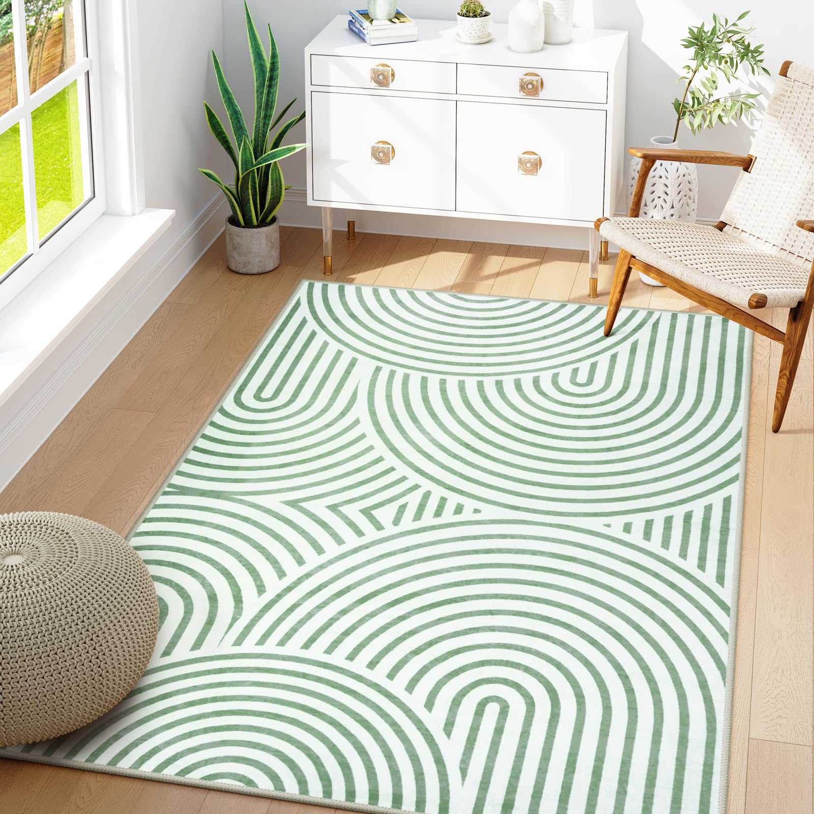 Machine Washable 5x7 Area Rugs for Living Room, Non Slip Soft Boho Low ...