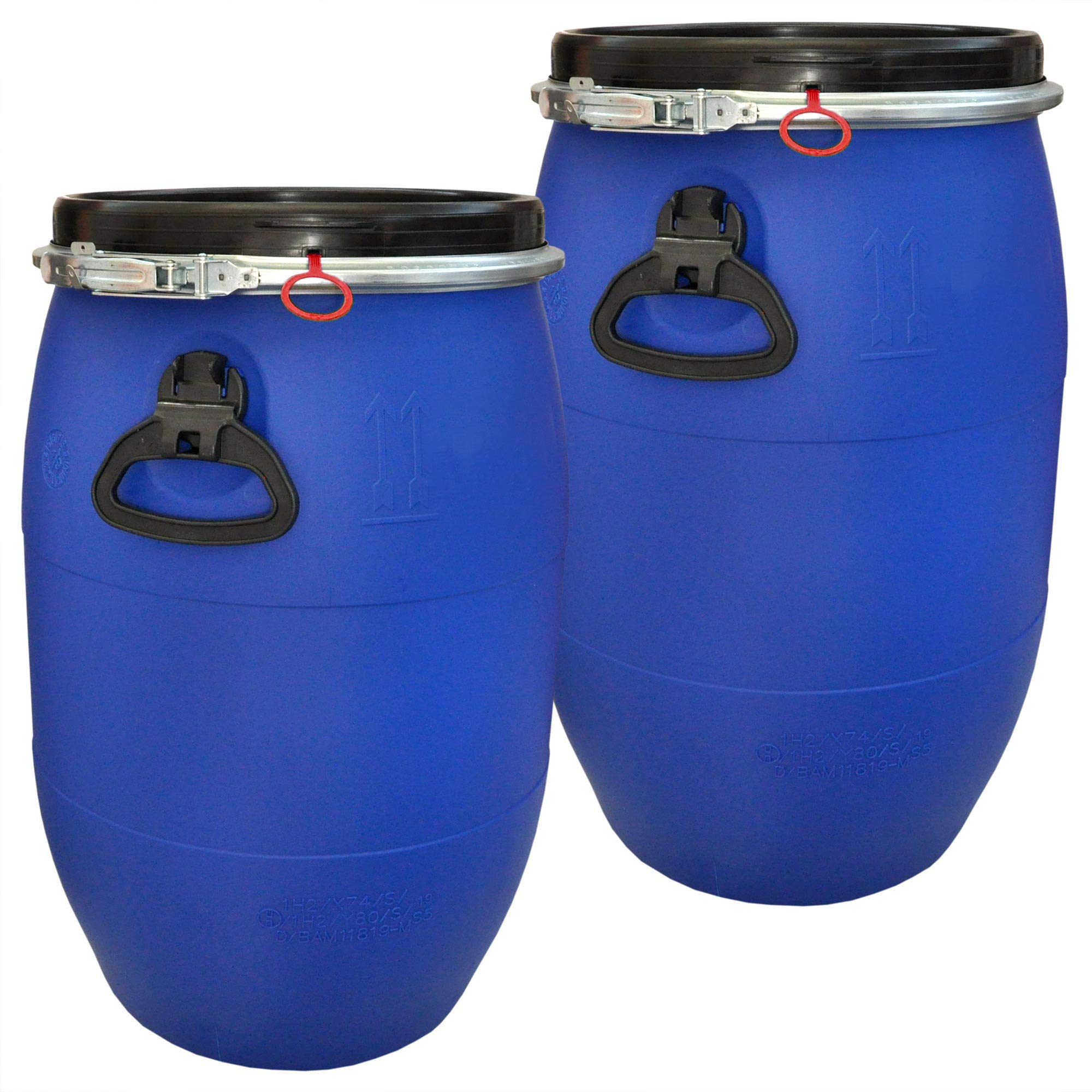Mua plasteo® Set: 2 x 60 Litre Lid Barrel Wide Neck Barrel with Tension ...