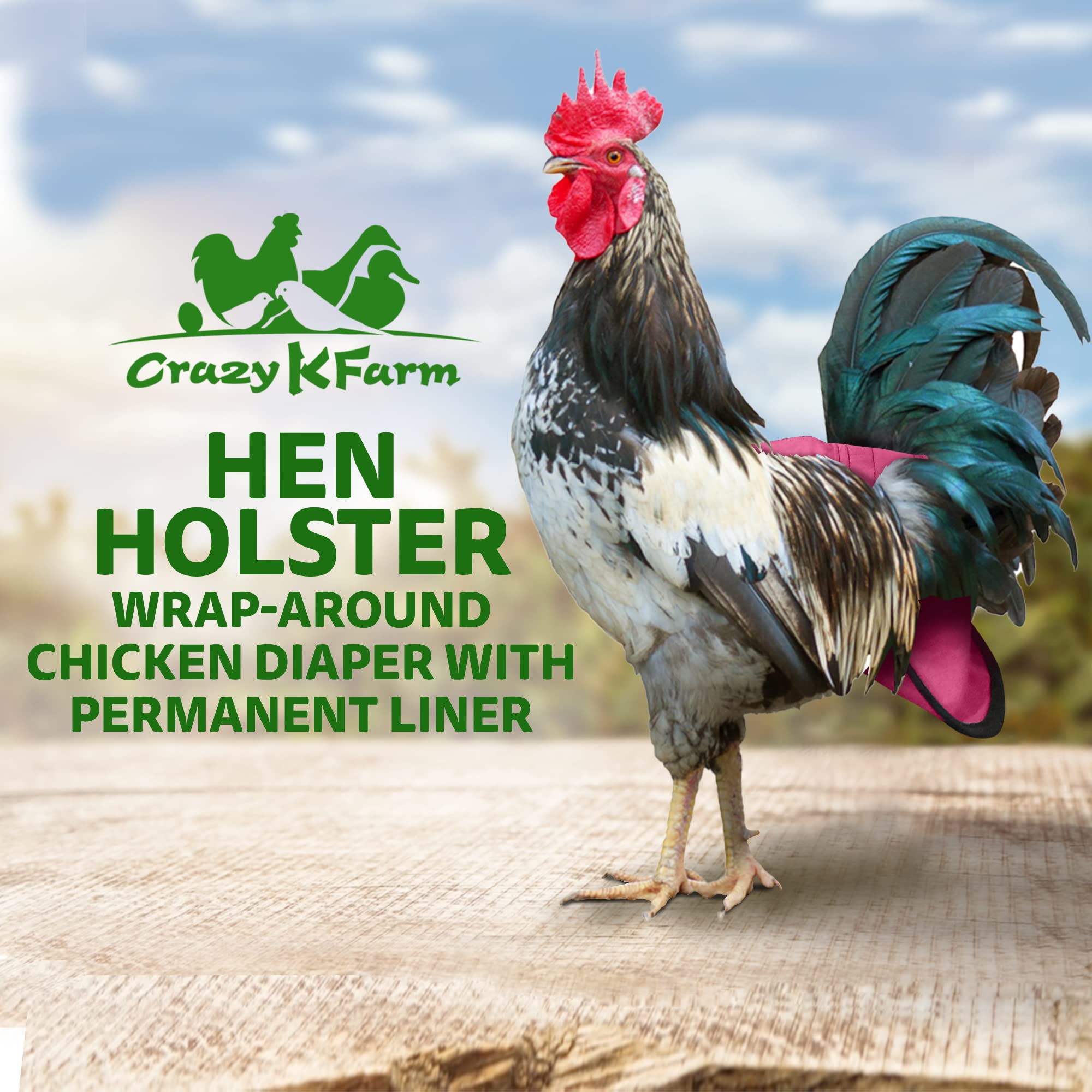 Hen Holster Bird Diaper, Wrap Around - For Hens, Roosters, Ducks, Leak ...