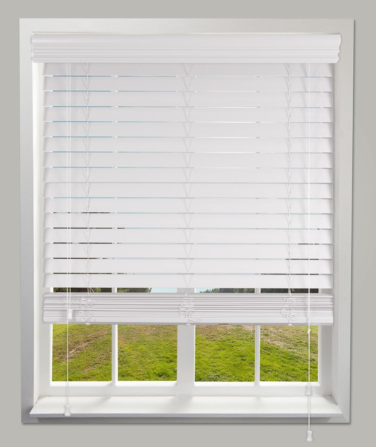 Calyx Interiors Faux Wood Blind, 33.5-Inch Width by 61-Inch Height ...